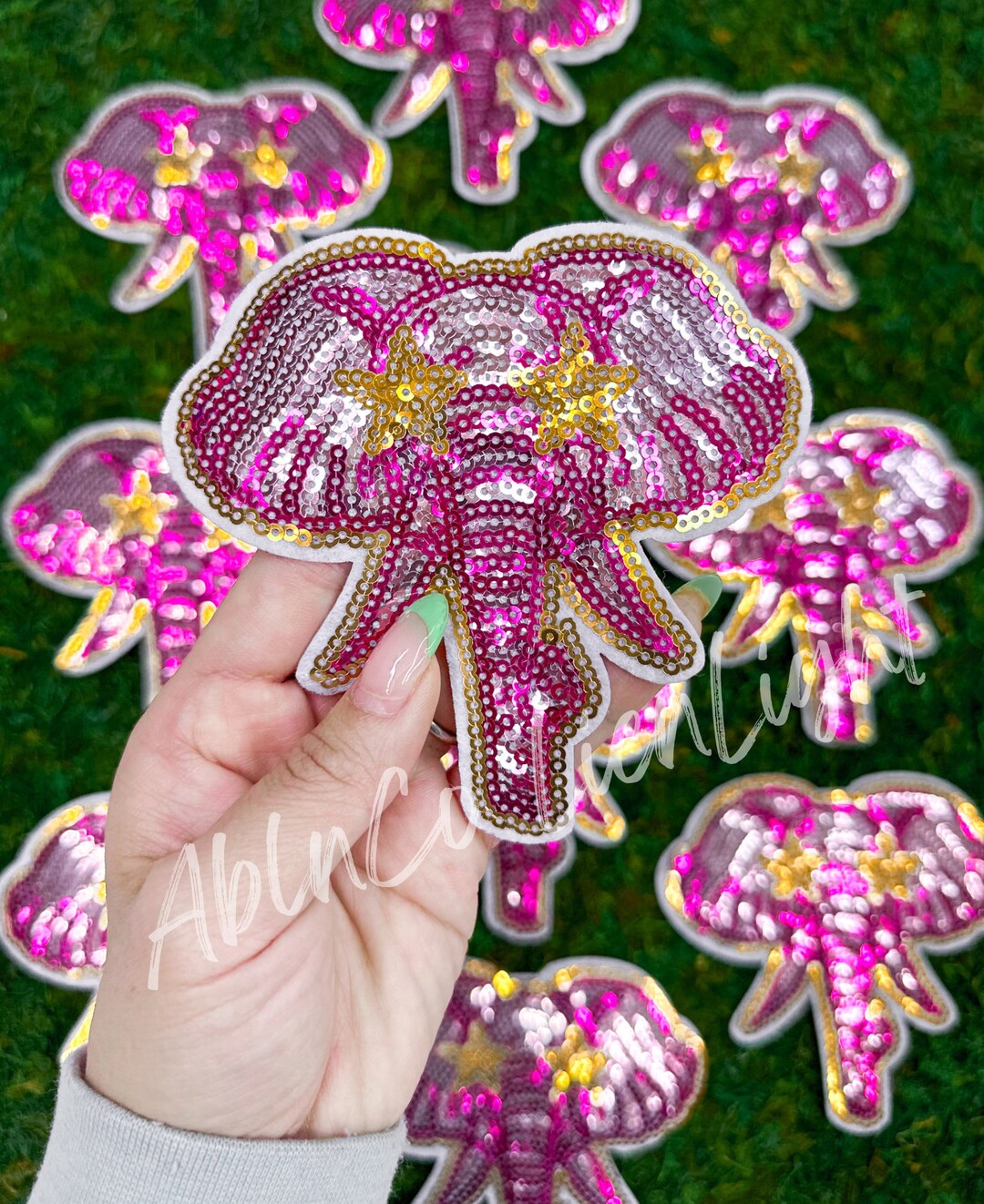 Sequin Elephant Patch: Pink Preppy Iron-on Applique (3.9”) - Etsy