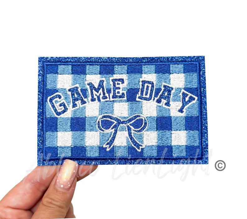 Orange Checkered Game Day Patch, Game Day Bow Patch, Trucker Hat Patch ...