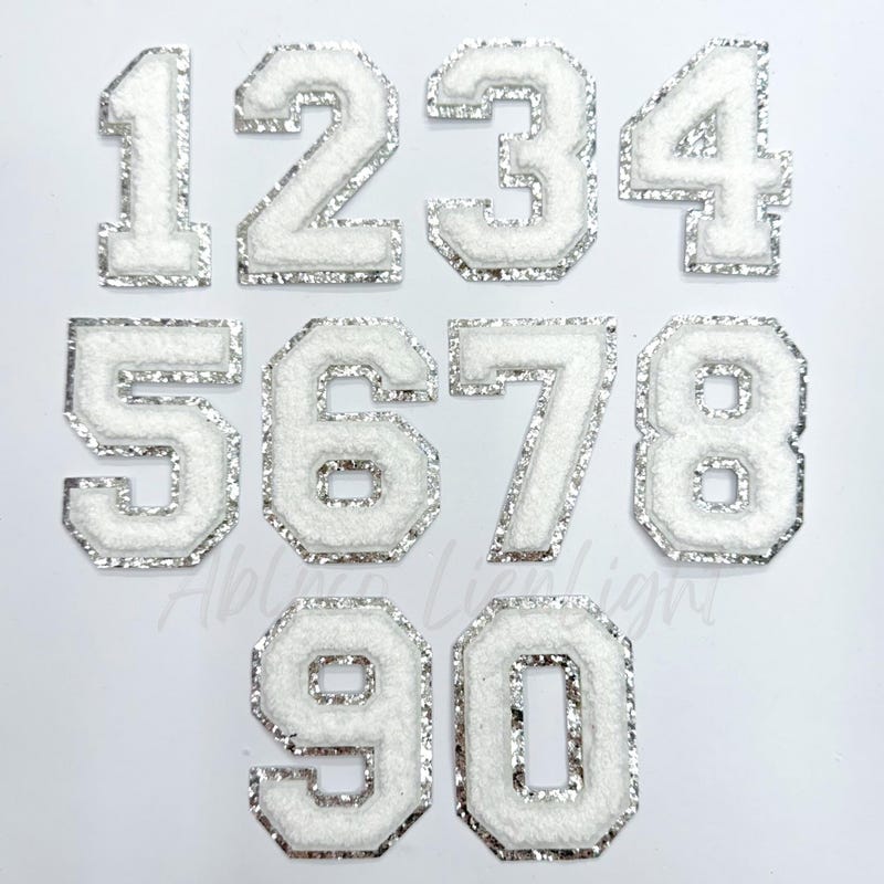 Large Iron on White Numbers - Etsy