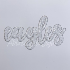 Sequin Eagles Patch: Iron on Mascot Patch - 12” X 6.5” - Etsy