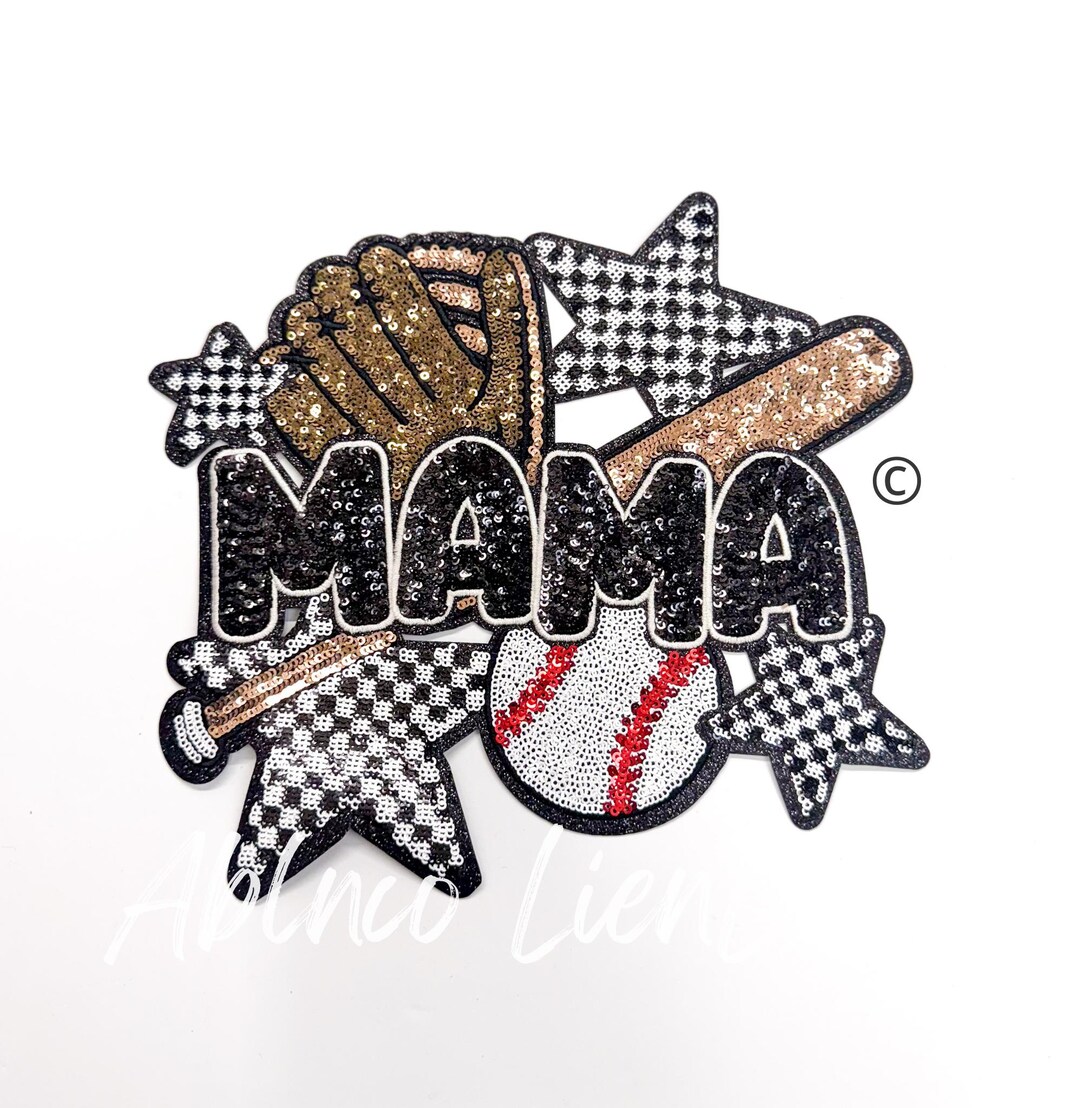Baseball Mama Patch, Baseball Patch, Game Day Patch, Sequin Patch, Big ...