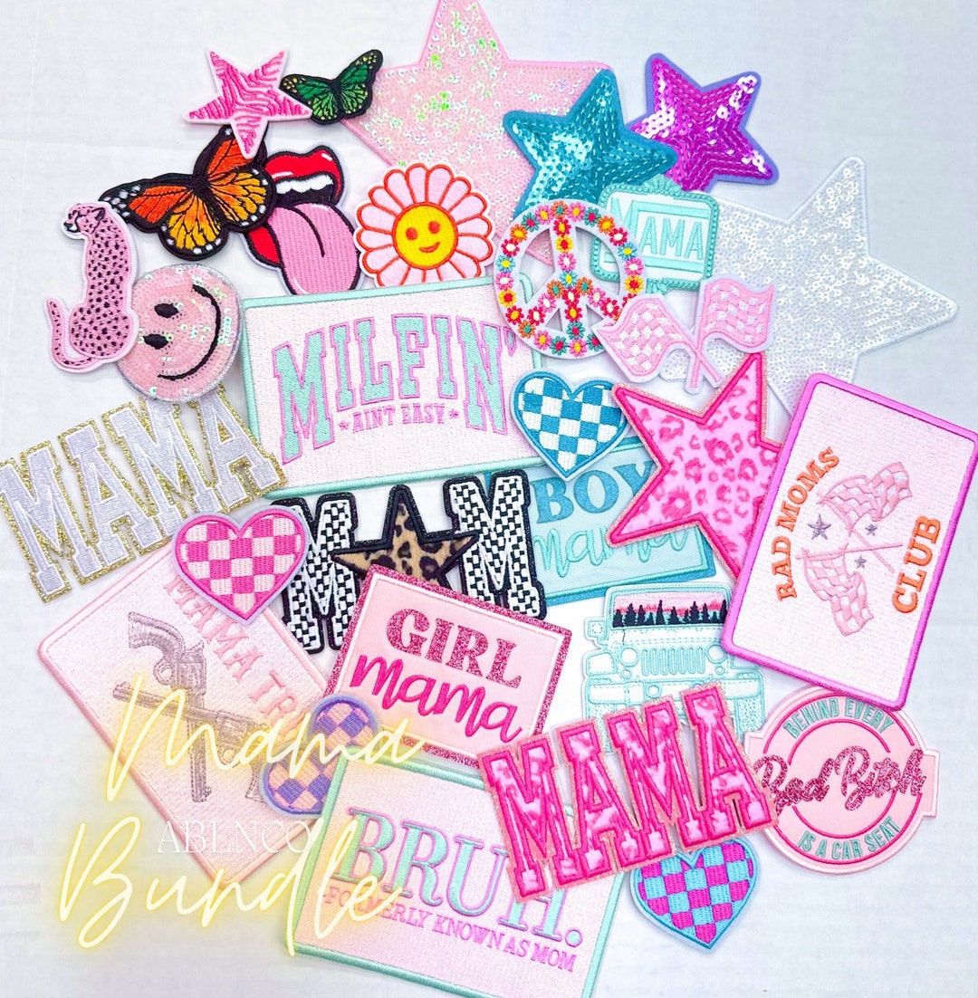 Mama Patch Bundle: Chenille & Sequin Iron on Patches - Etsy