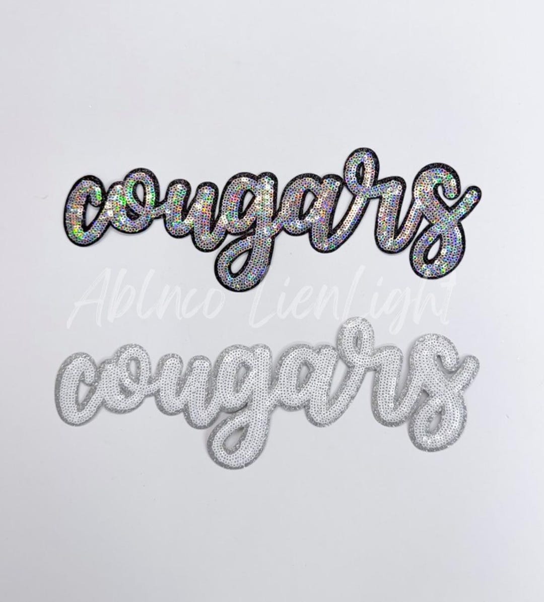 Cougars Patch, Script Patches, Mascot Patch, Game Day Patch, Sequin ...