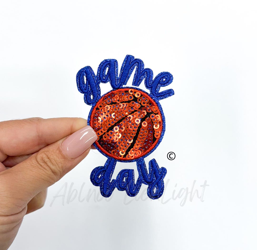 Sequins Basketball Patch, Royal Game Day Patch, Trucker Hat Patches ...