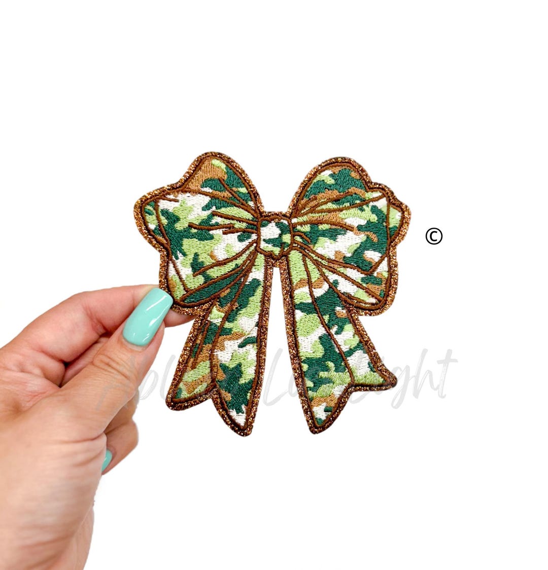 Camo Bow Patch, Bow Patch, Trucker Hat Patch, Camo Patch, Embroidery ...