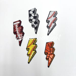 Baseball Bolt Patch, Baseball Patch, Lightning Bolt Patch, Retro Patch ...