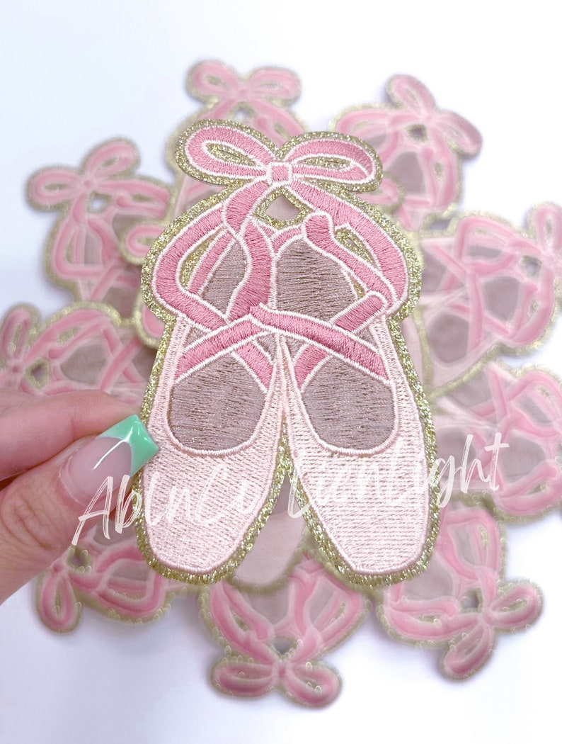 Ballet Pointe Shoes Patch: Pink Glitter Dance Applique - Etsy