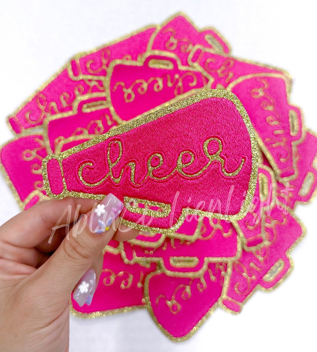 Cheer Patch, Cheer Iron on Patch, Hot Pink Megaphone Patch, Game Day ...