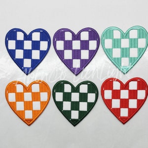 Orange Checkered Heart Patch: Preppy Retro Embroidery Patch (3") - Etsy