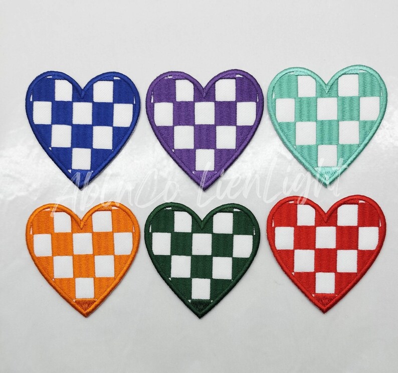 Orange Checkered Heart Patch: Preppy Retro Embroidery Patch (3") - Etsy