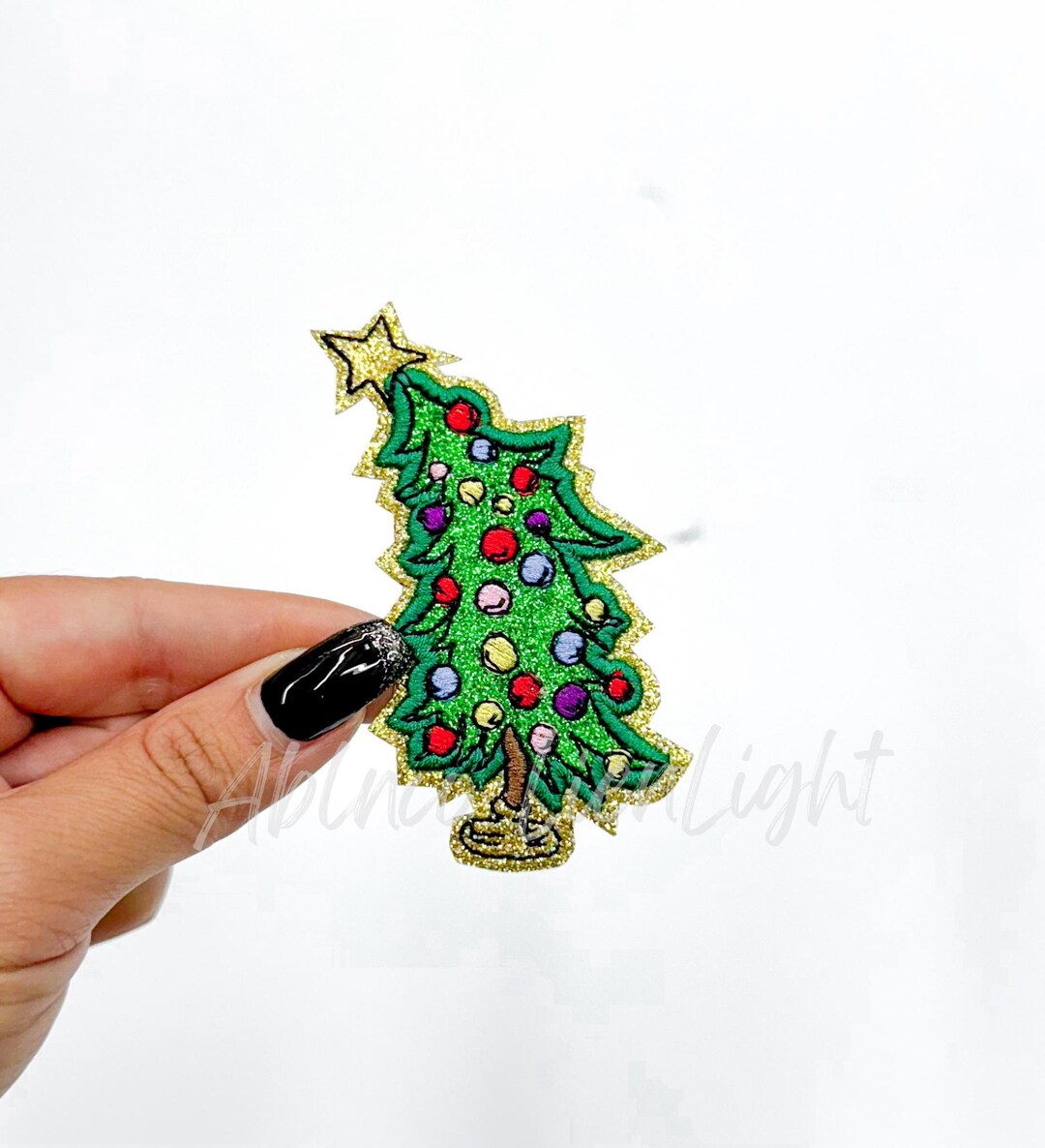 Christmas Tree Patch: Chenille & Sequin Iron-on Applique (3.1” X 2.2 ...