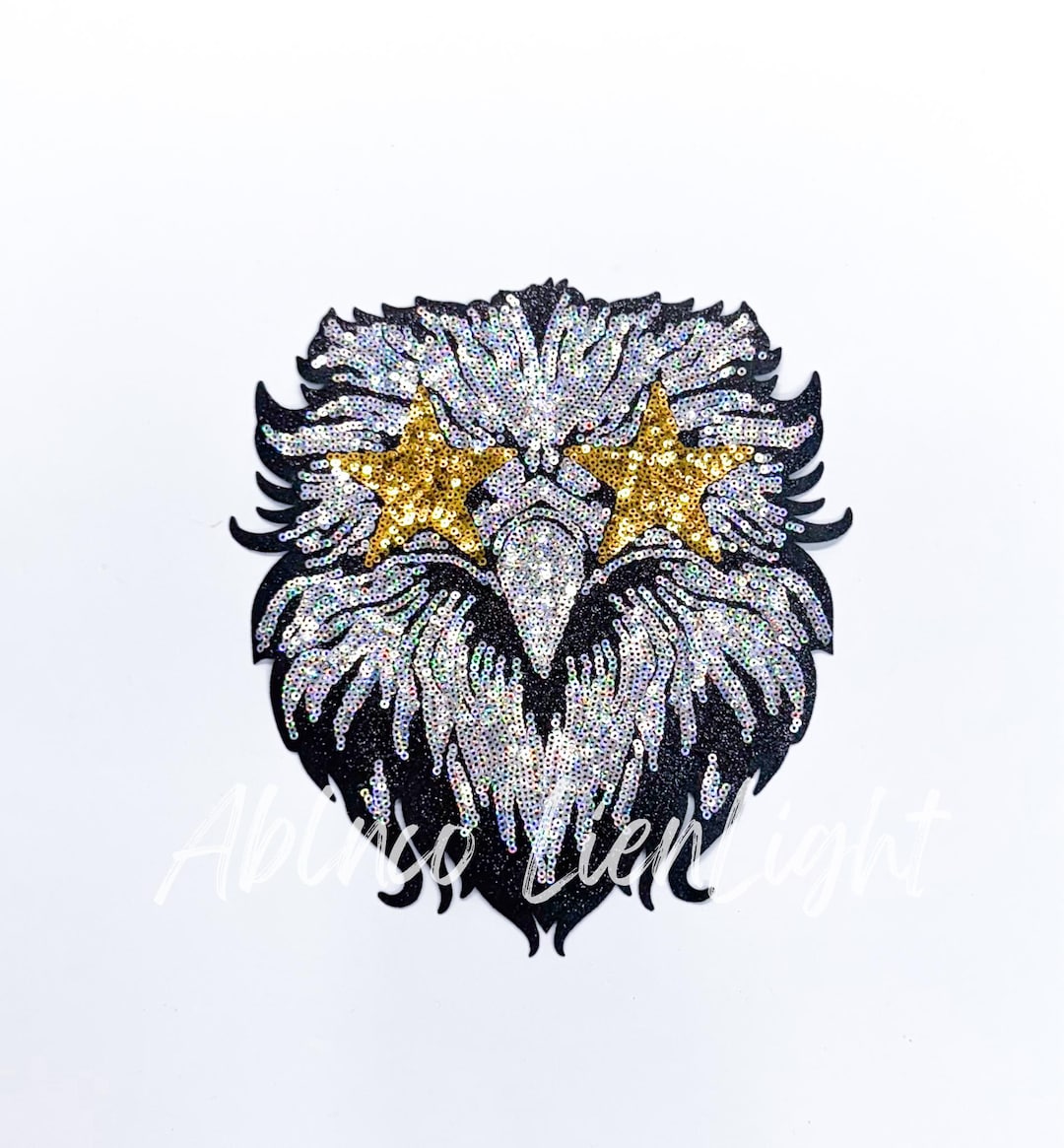 Hawk Patch, Mascot Patch, Game Day Patch, Sequin Hawk Patch, Iron on ...