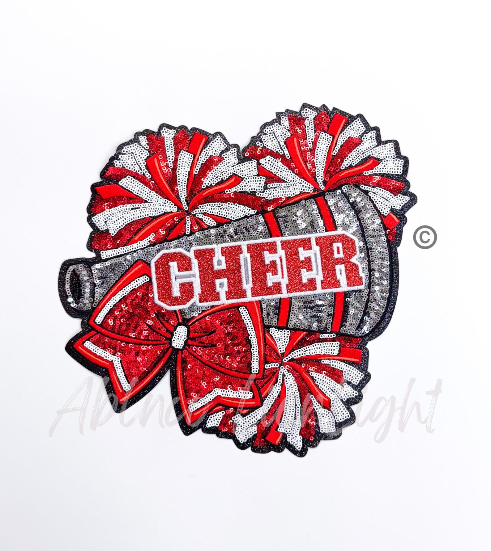 Cheer Patch, Red Cheer Patch, Comp Day Patch, Megaphone Patch, Pom Pom ...