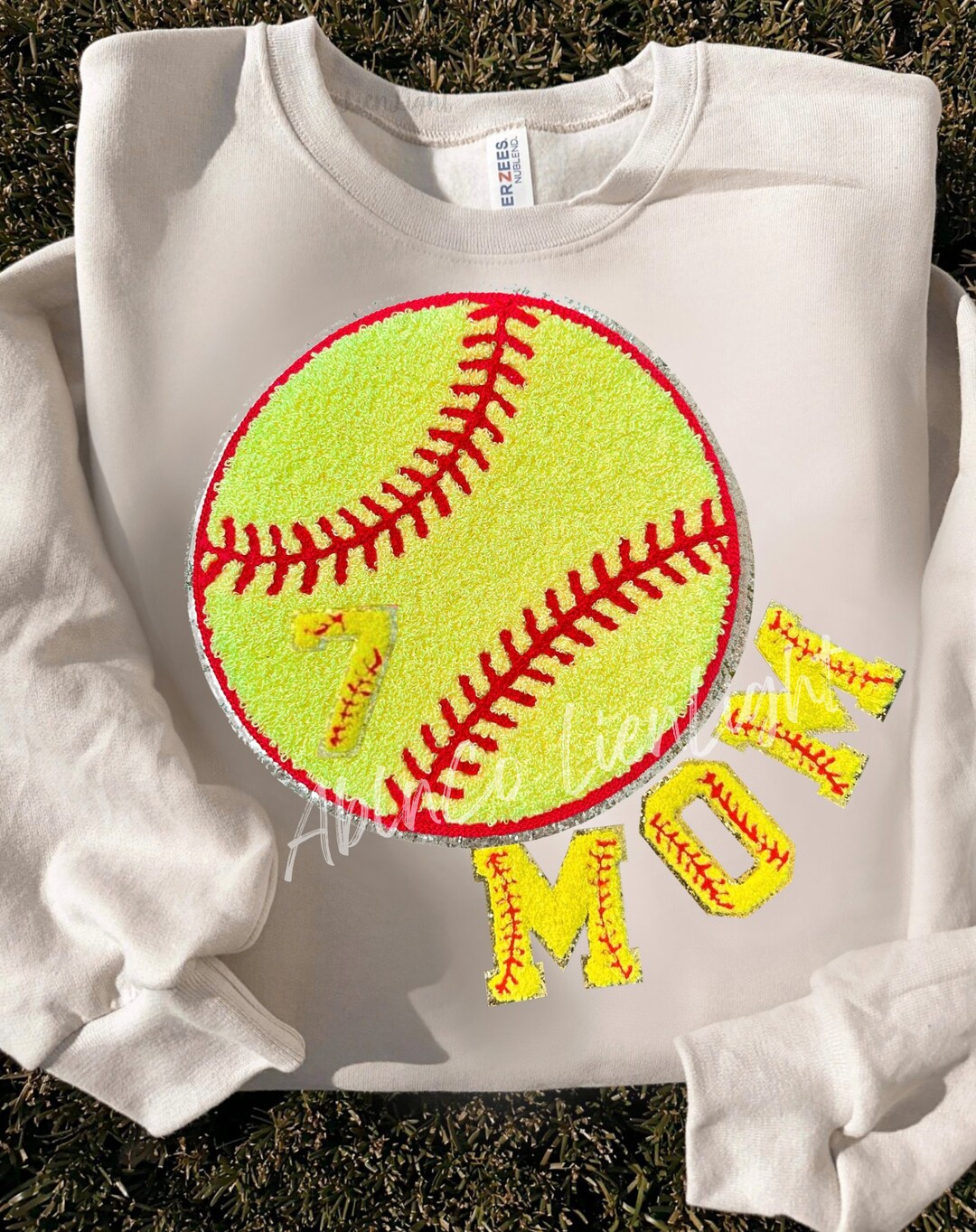 Softball Mom Sweatshirt, Softball Chenille Patch Sweatshirt, Softball ...