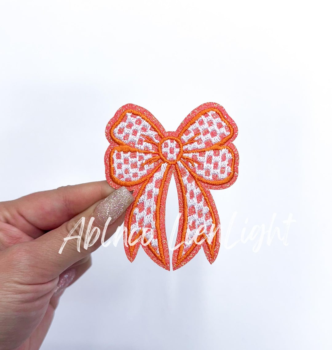 Bow Patch, Orange Bow Patch, Glitter Bow Patch, Side Bow Patch, Cheer ...