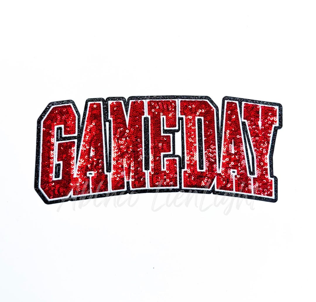 Red Sequin Game Day Patch, Large Iron-on, DIY Sports Apparel - Etsy