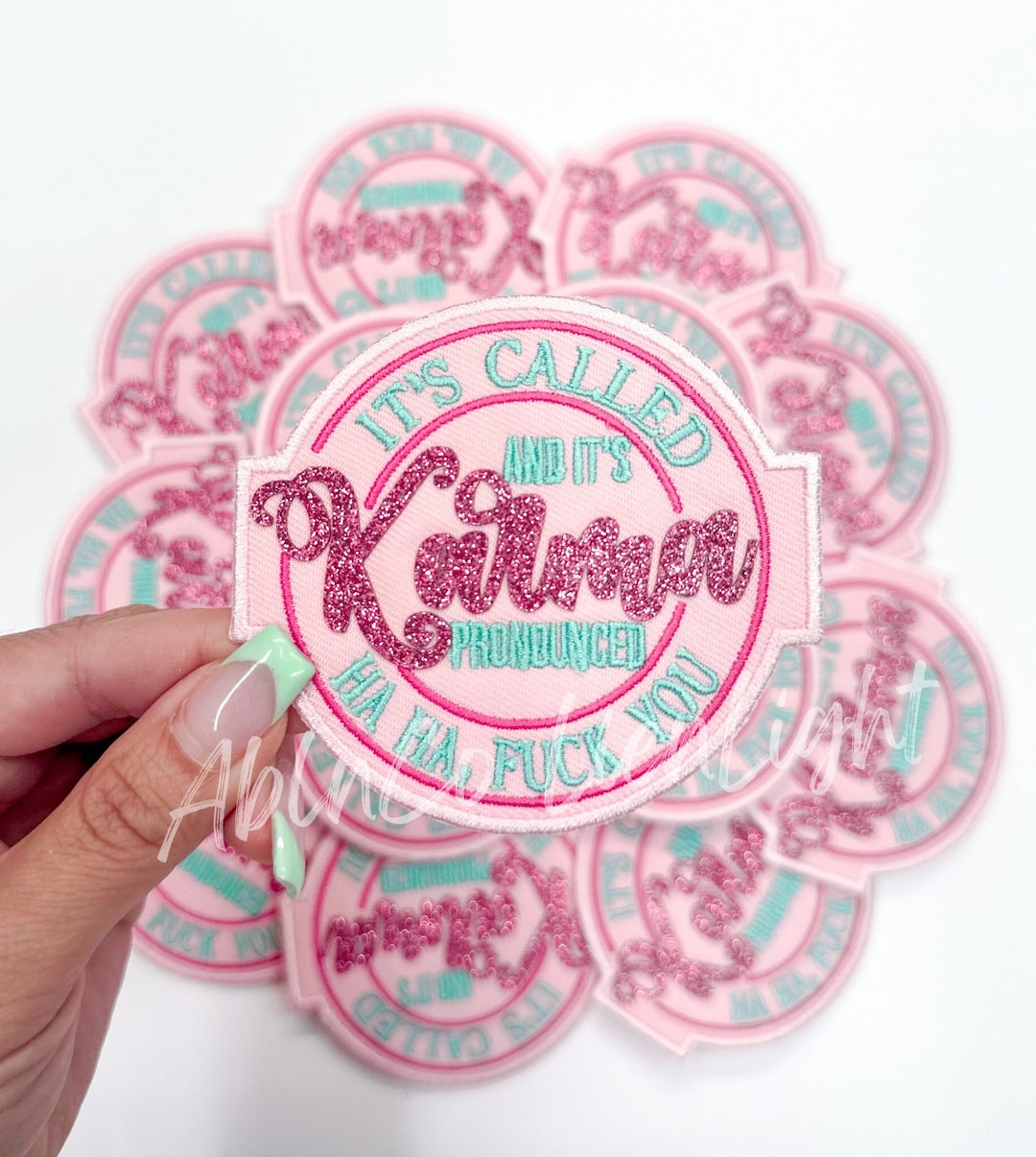 Trucker Hat Patch, Karma Patch, F You Patch, Funny Patch, Snarky Patch, Glitter Patch, Trendy ...