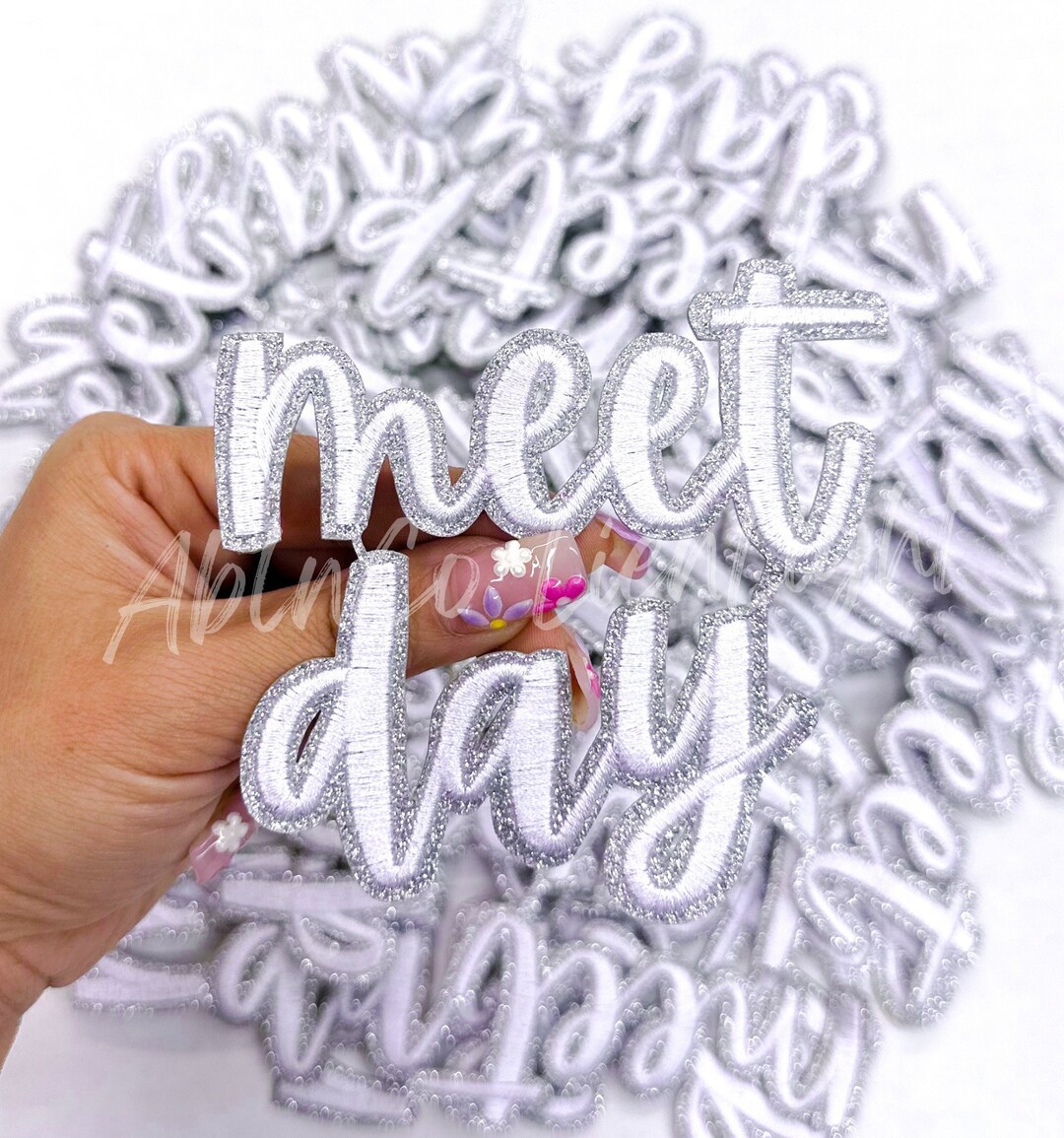 Meet Day Patch, White Sticker Adhesive Patch, Stadium Bag Patch, Custom ...