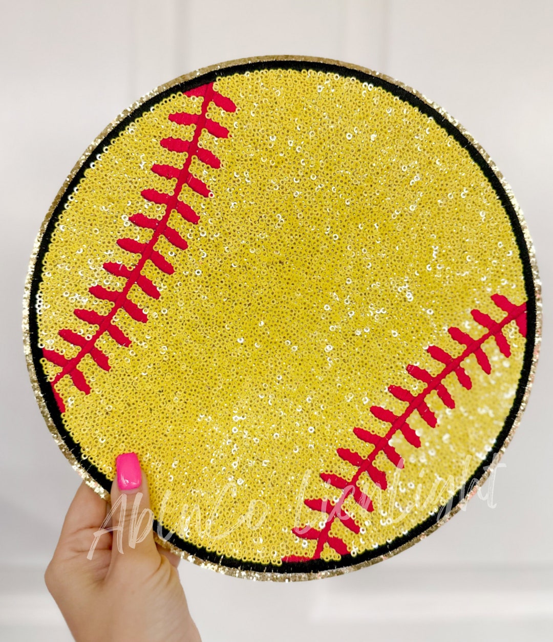 Softball Patch, Big Softball Sequin Patch, Game Day Patch Custom Team ...