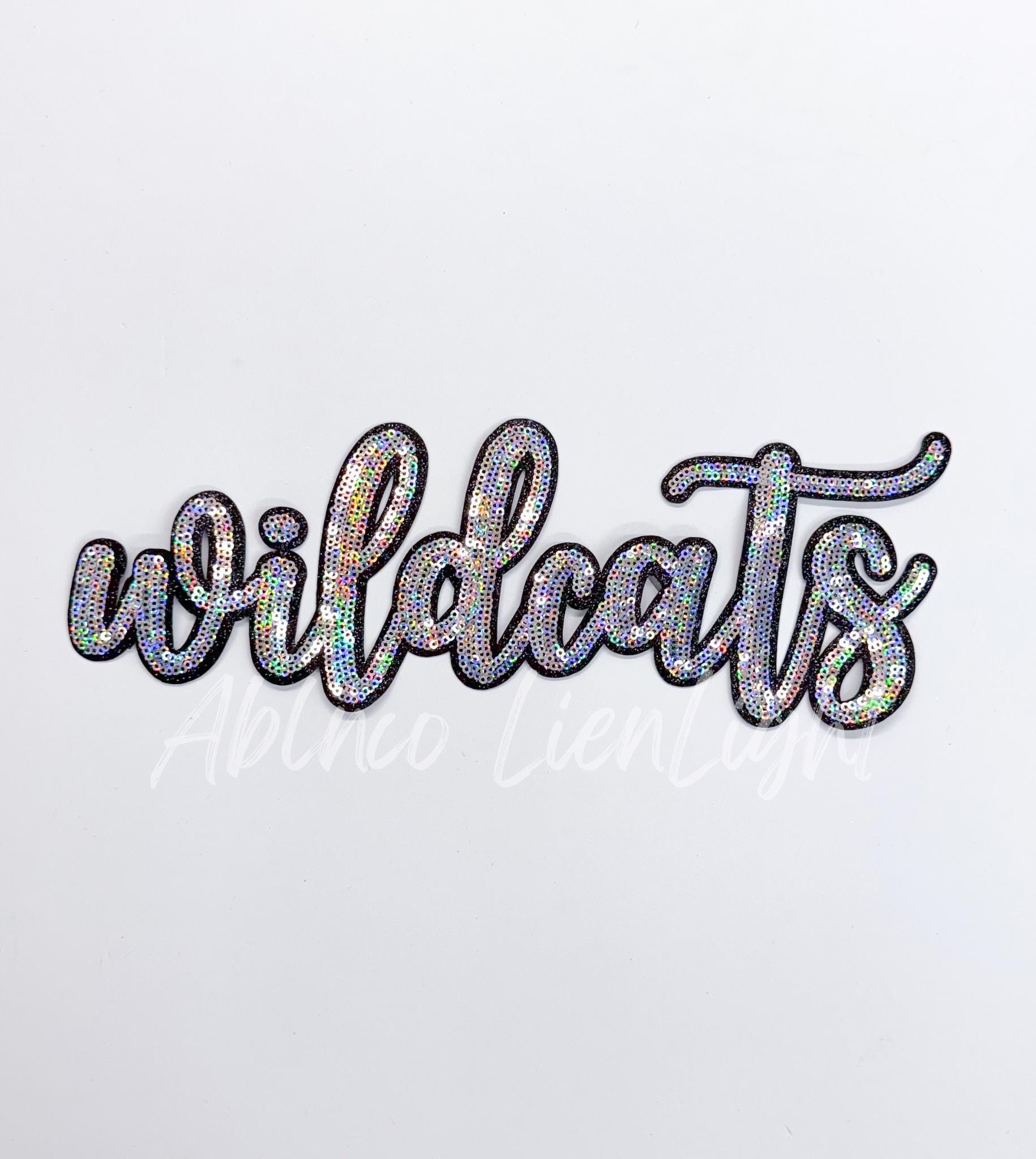 Sequin Wildcats Patch: Cursive Iron on Mascot Patch - Etsy