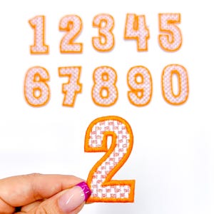Number Patch 2 Inch, Orange Iron on Numbers, Small Patch Number, Number ...