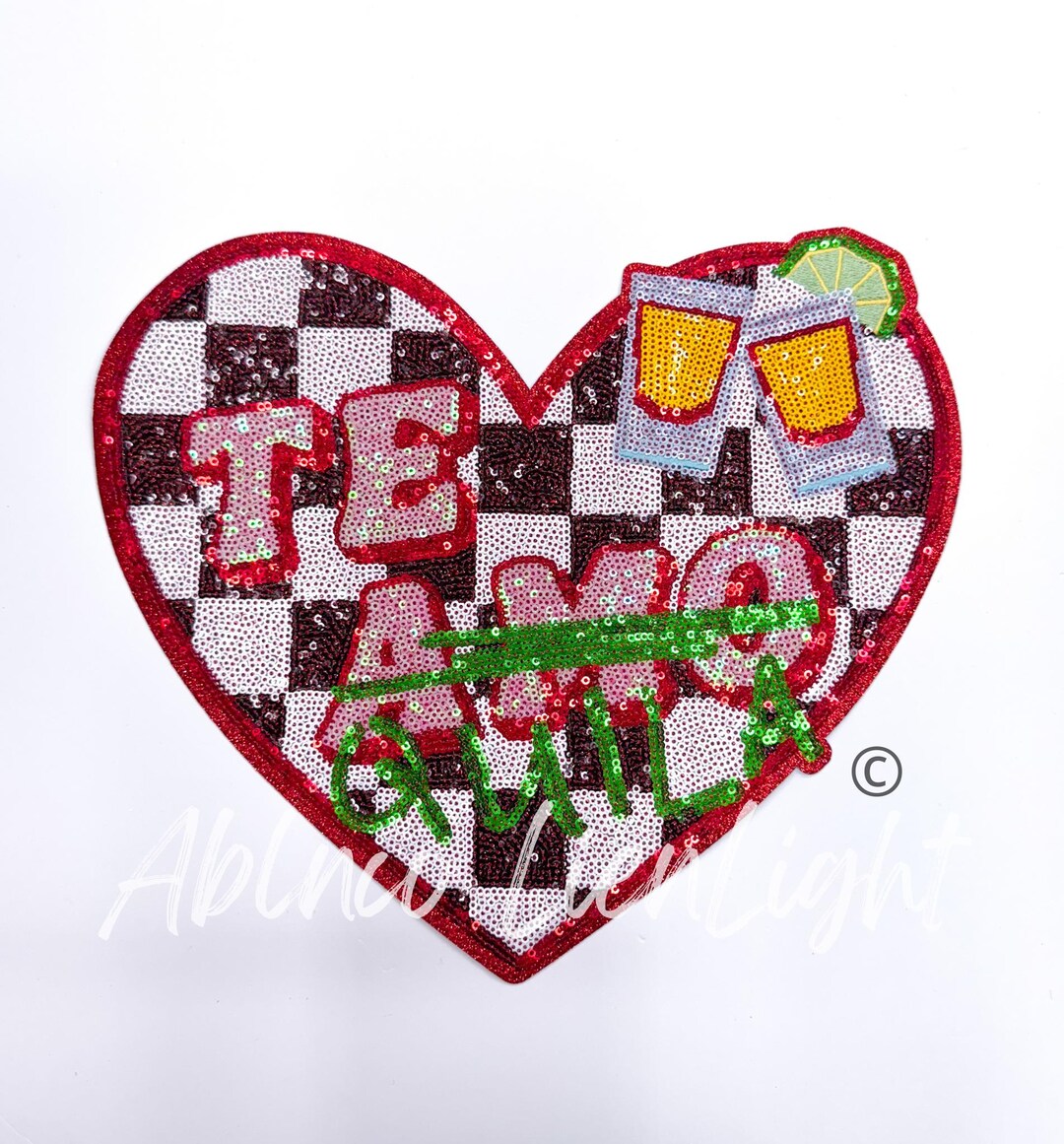 Big Heart Patch, Valentines Day Patch Teamo Patch, Tequila Patch, Bow ...