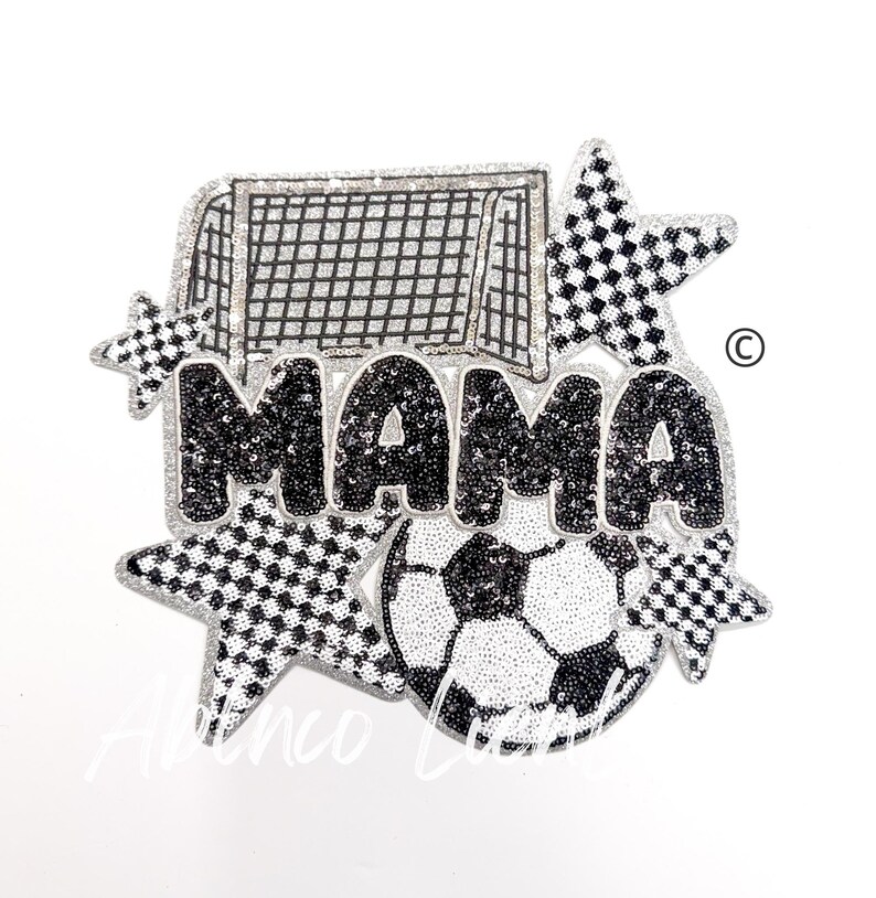 Soccer Mama Sequin Patch: Big Iron-on Checkered Sports Patch - Etsy
