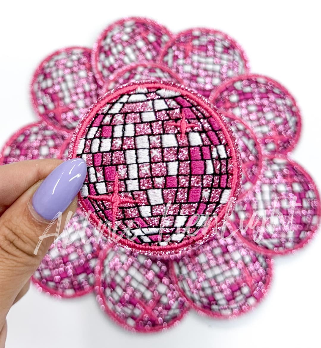 2” Disco Ball Patch, Pink Disco Ball Patch, Trucker Hat Patches, Retro ...