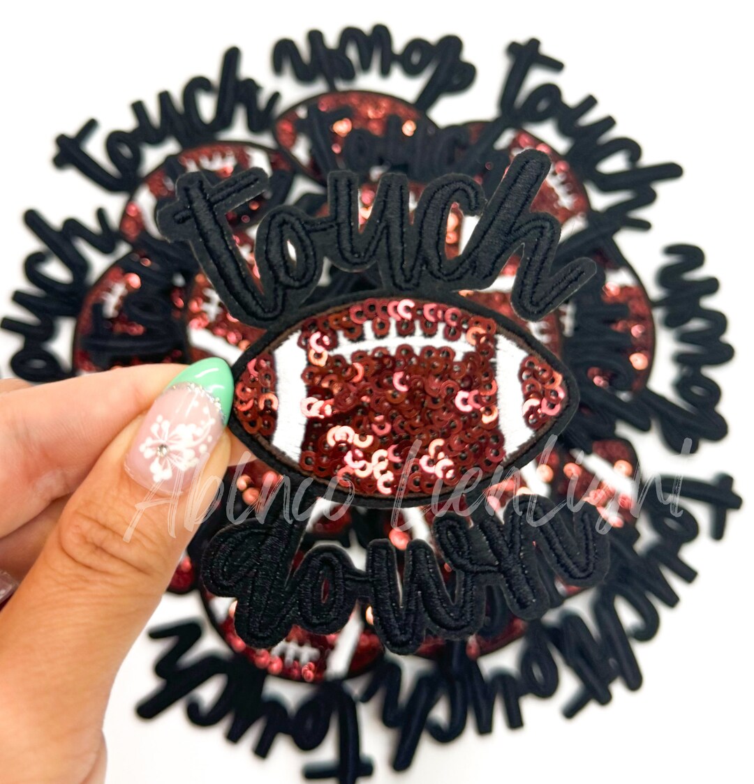 Touchdown Football Patch: Chenille & Sequin Game Day Applique - Etsy