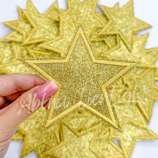 Embroidered Star Patches Gold - Etsy