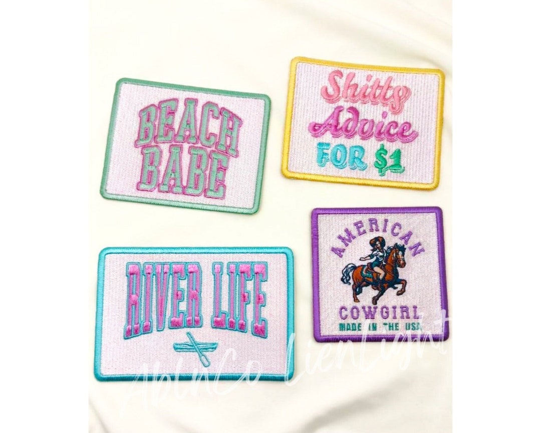 Trucker Hat Patches: Embroidered Preppy Patch, Cowgirl Patch - Etsy