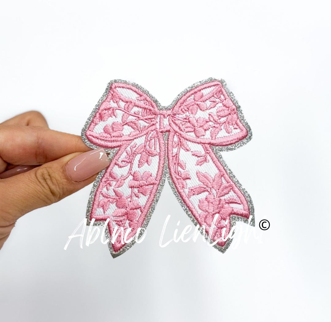 Bow Patch, Floral Bow Patch, Pink Bow Patch, Dainty Bow Patch, Trucker ...