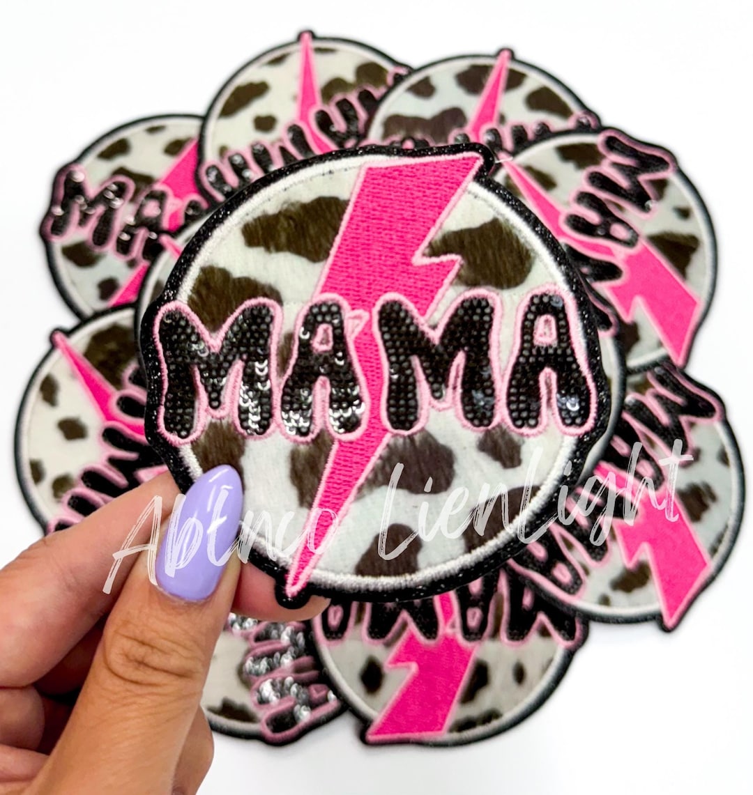 Mama Cow Print Patch, Pink Mama Patch, Trucker Hat Patches, Cow Patch ...