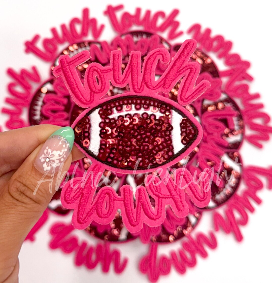 Hot Pink Touch Down Patch, Tailgate Patch, Football Patch, Game Day ...