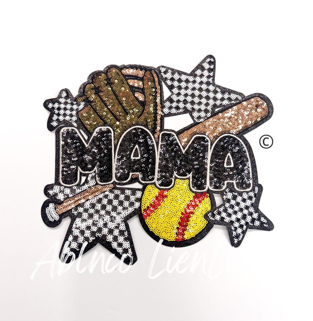 Softball Mama Patch, Softball Patch, Game Day Patch, Sequin Patch, Big ...