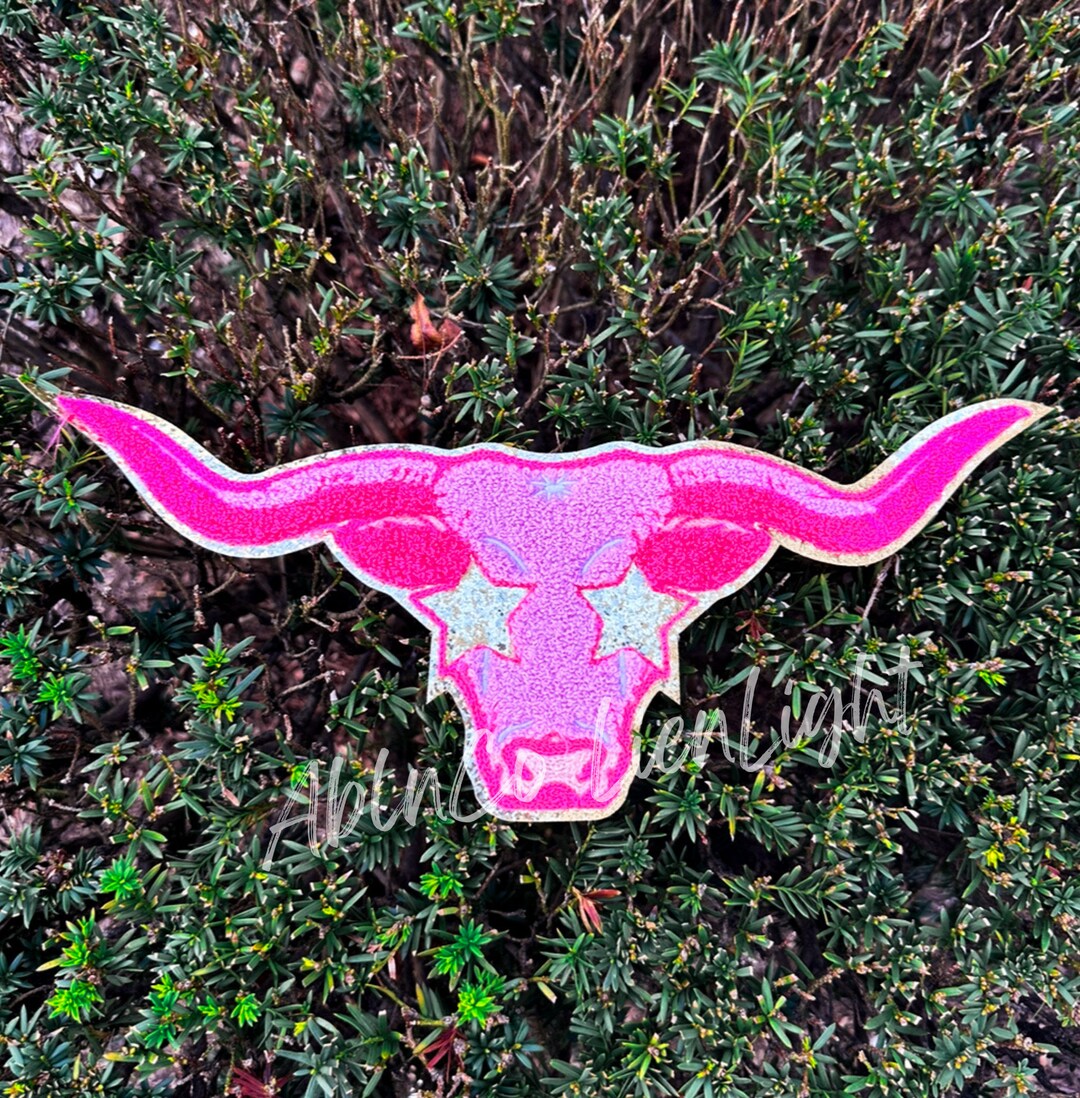 Longhorn Mascot Chenille Patch, Preppy Mascot Glitter Patch, Texas Game Day Custom Trendy Spirit ...