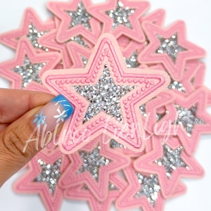 Star Patch, Pink Star Patch, Rhinestone Sequin Patch, Jelly Star Patch ...