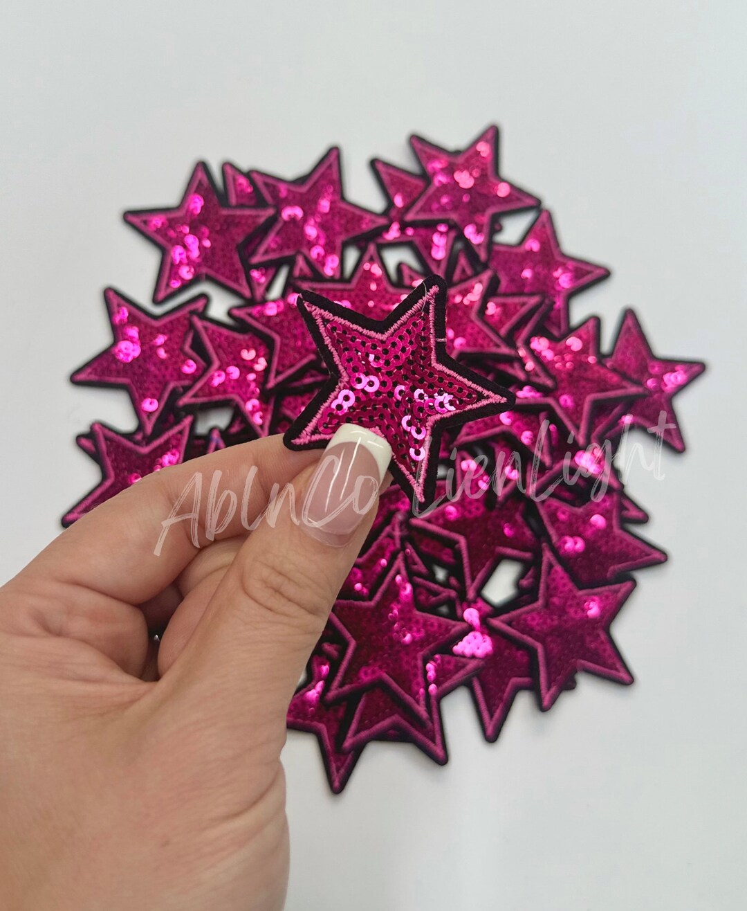 Star Patch, Sequin Star Patch, Hot Pink Star Patch, Iron on Patch, Trucker Hat Patch, Trendy ...