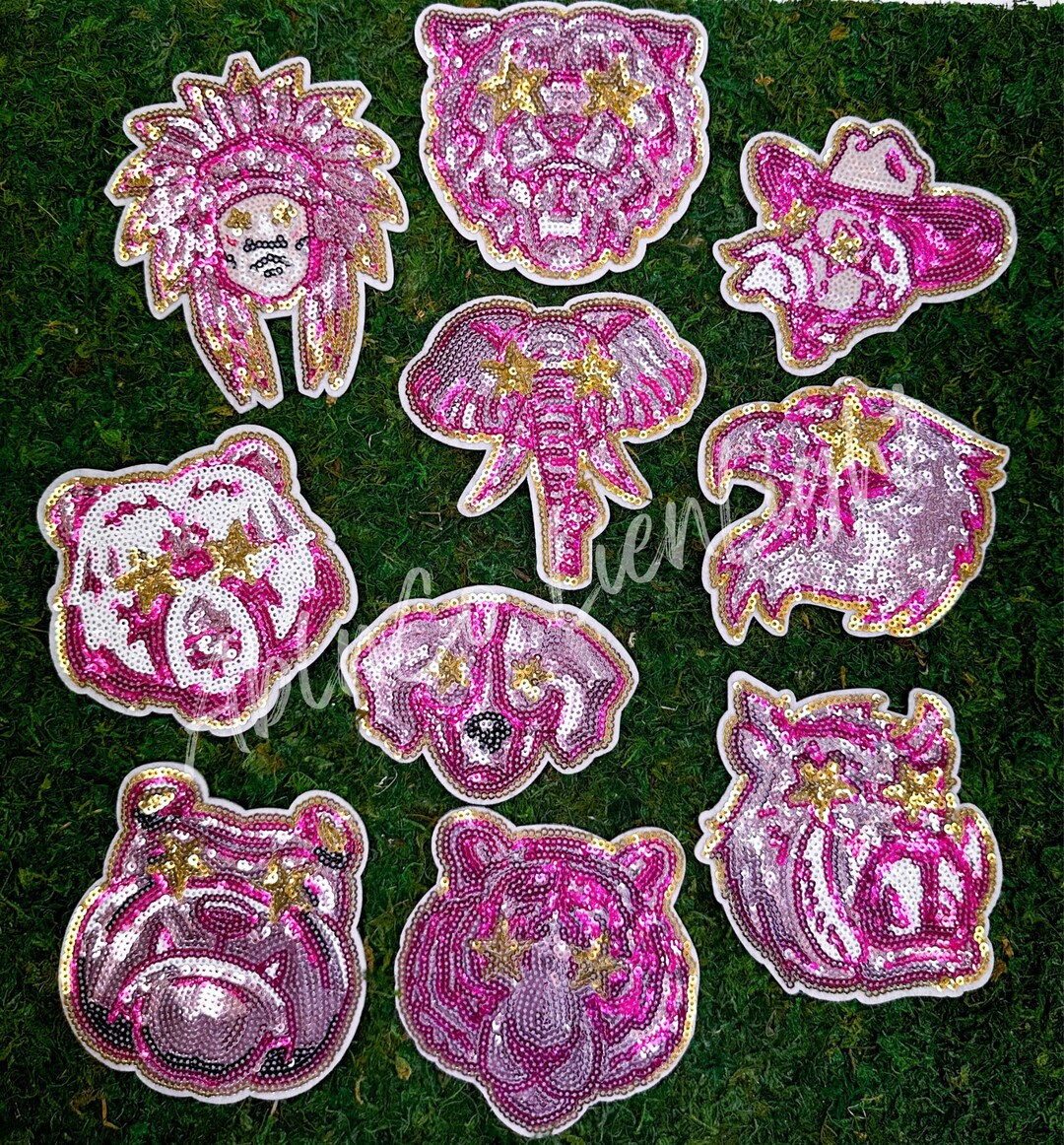 Trucker Hat Patches, Pink Mascots, Sequin Patch, Chenille Patch, Preppy ...