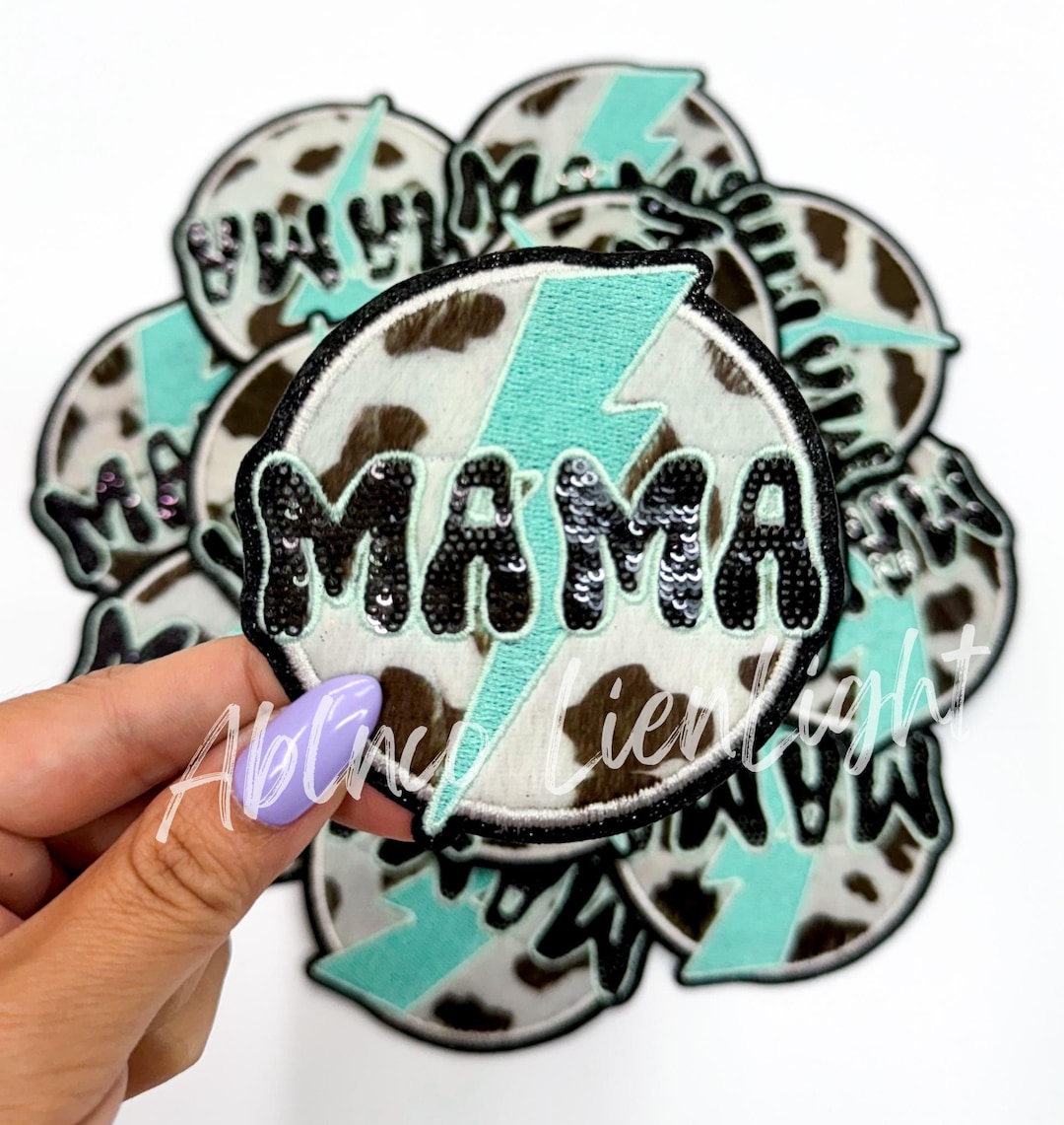 Mama Patch, Mama Cow Print Patch, Trucker Hat Patches, Turquoise Patch ...