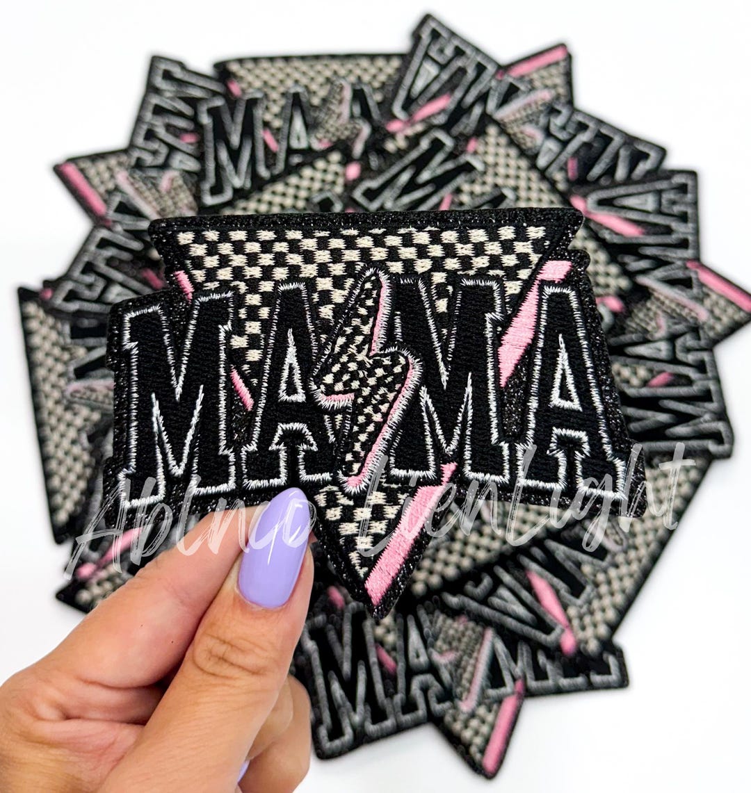 Retro Mama Patch, Racetrack Mama Patch, Trucker Hat Patches, Checkered ...
