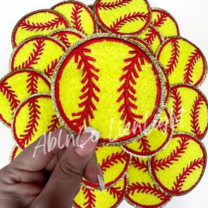 Softball Patch, Softball Chenille Patch, Softball Hat, Softball Iron on Patch, Trucker Hat ...