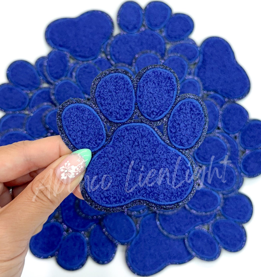 Chenille Paw Patch: Royal Blue Paw Print, Game Day Applique (3") - Etsy