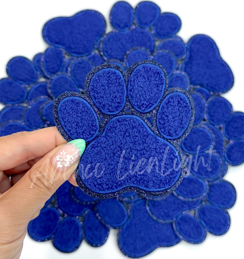 Chenille Paw Patch: Royal Blue Paw Print, Game Day Applique (3") - Etsy