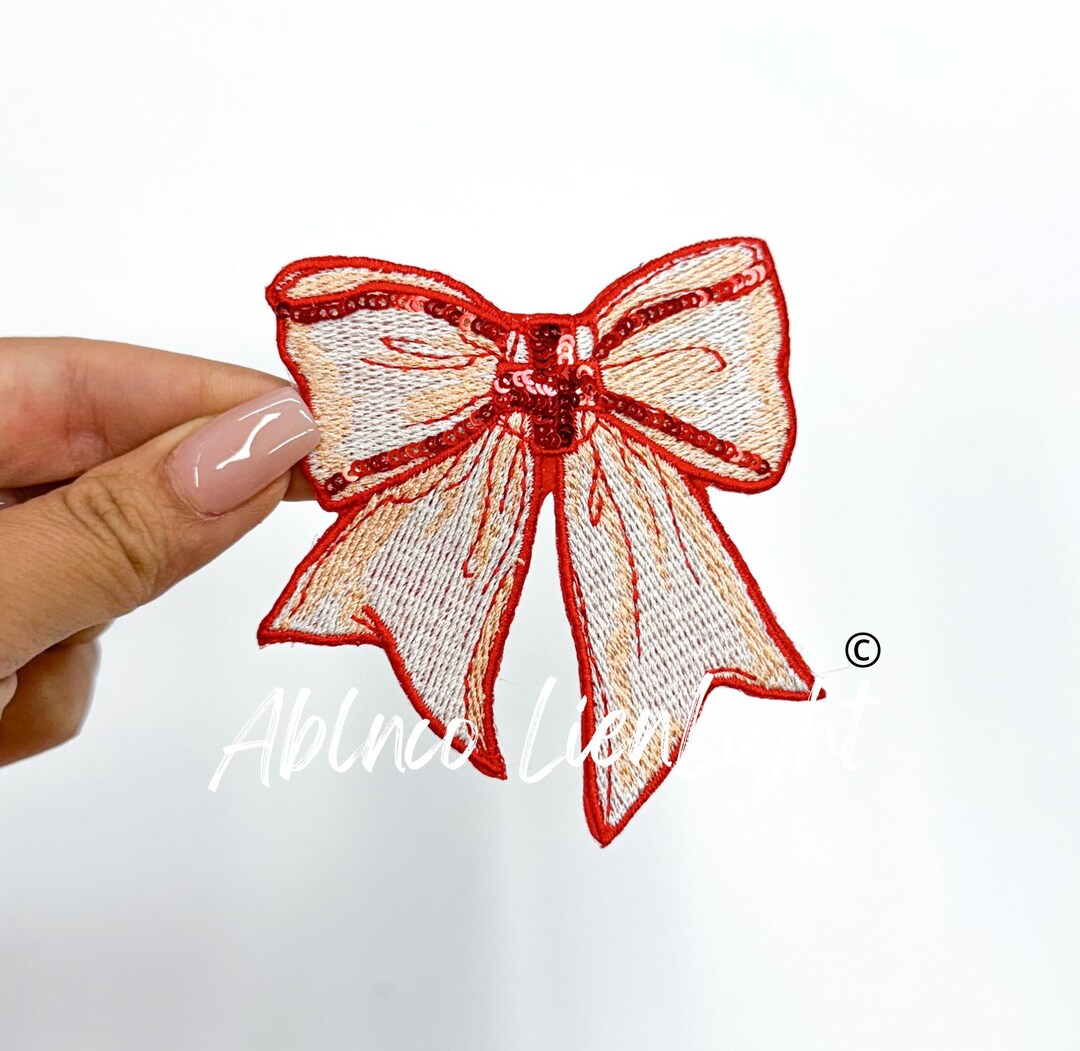 Nurse Bow Patch, Nurse Patch, Sequin Bow Patch, Dainty Bow Patch ...