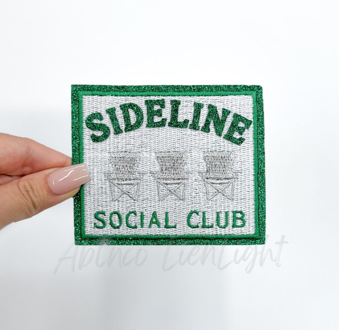 Sideline Social Club Patch, Game Day Patch, Green Sideline Patch, Hat ...