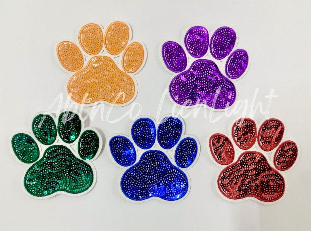 Sequin Paw Print Patch: DIY Iron on Applique (3 Inch) - Etsy