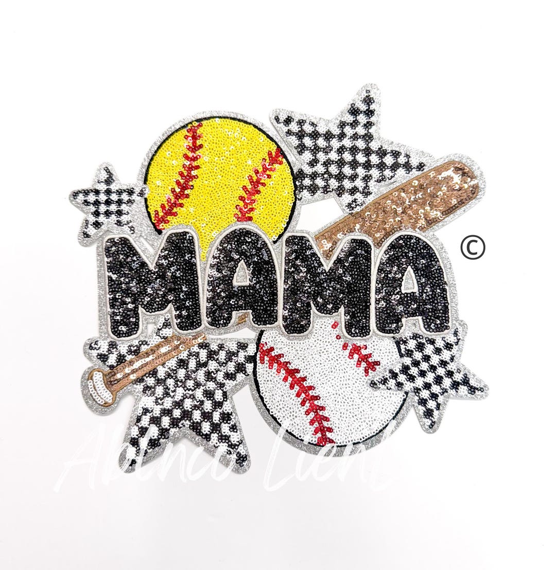 Mama Patch, Baseball Patch, Softball Patch, Game Day Patch, Sequin Patch, Big Iron on Patch ...