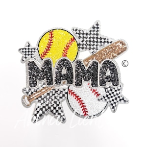 Mama Patch, Baseball Patch, Softball Patch, Game Day Patch, Sequin Patch, Big Iron on Patch ...