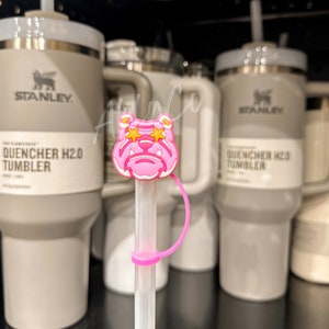 Straw Topper, Preppy Pink Mascot, Bulldog Dawgs Straw Topper, Stanley ...